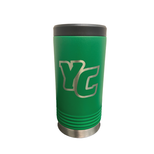 CAN COOLER SLIM, YORK COLLEGE LOGO-GREEN